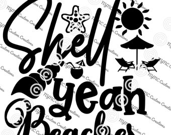 Shell Yeah Beaches Funny Summer Vacation Boho Nautical Beach Ocean ...
