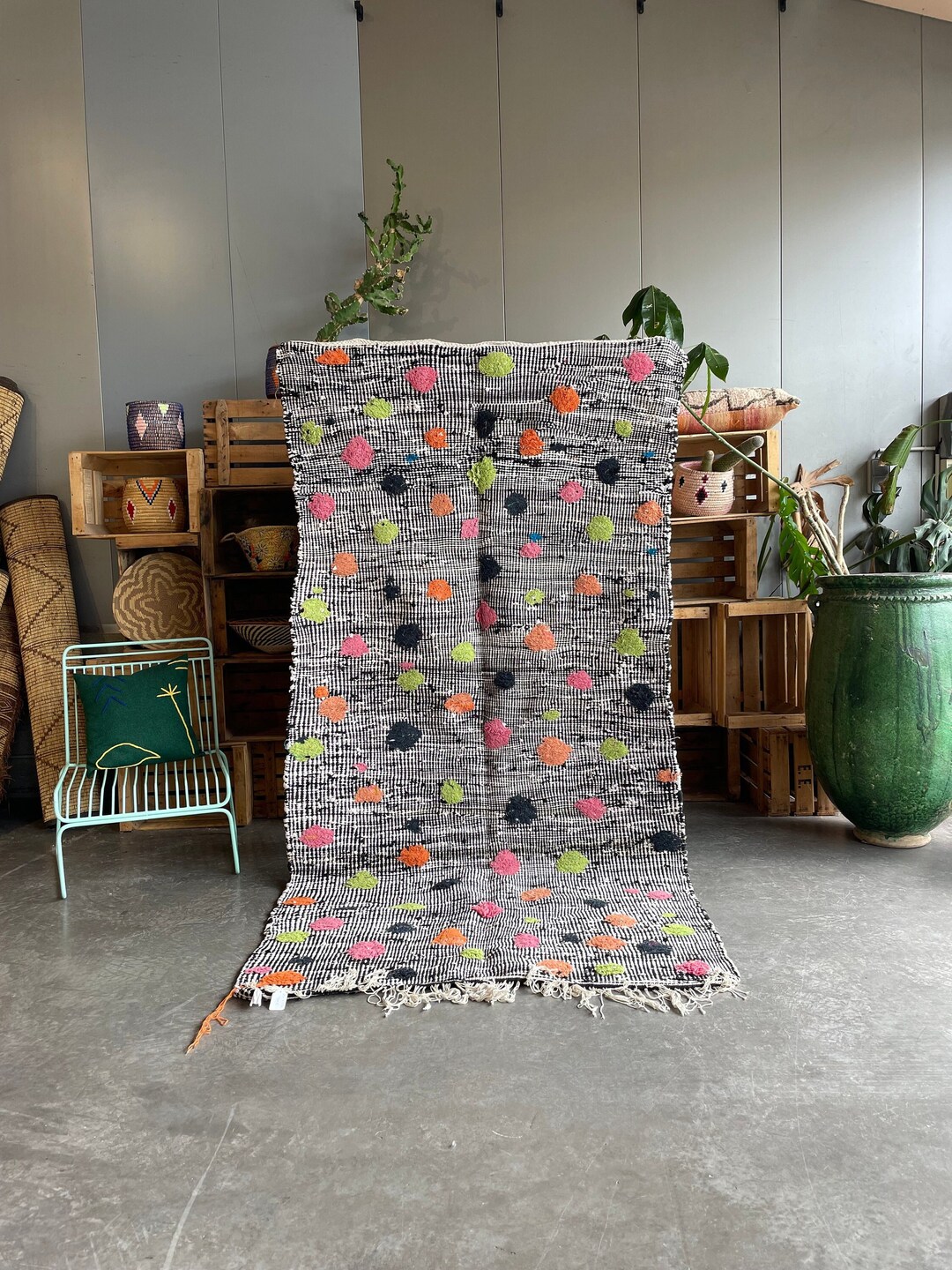 Moroccan Tapi Handmade Kilim, Tapi Berbere Kilim, 130x250 Cm ...