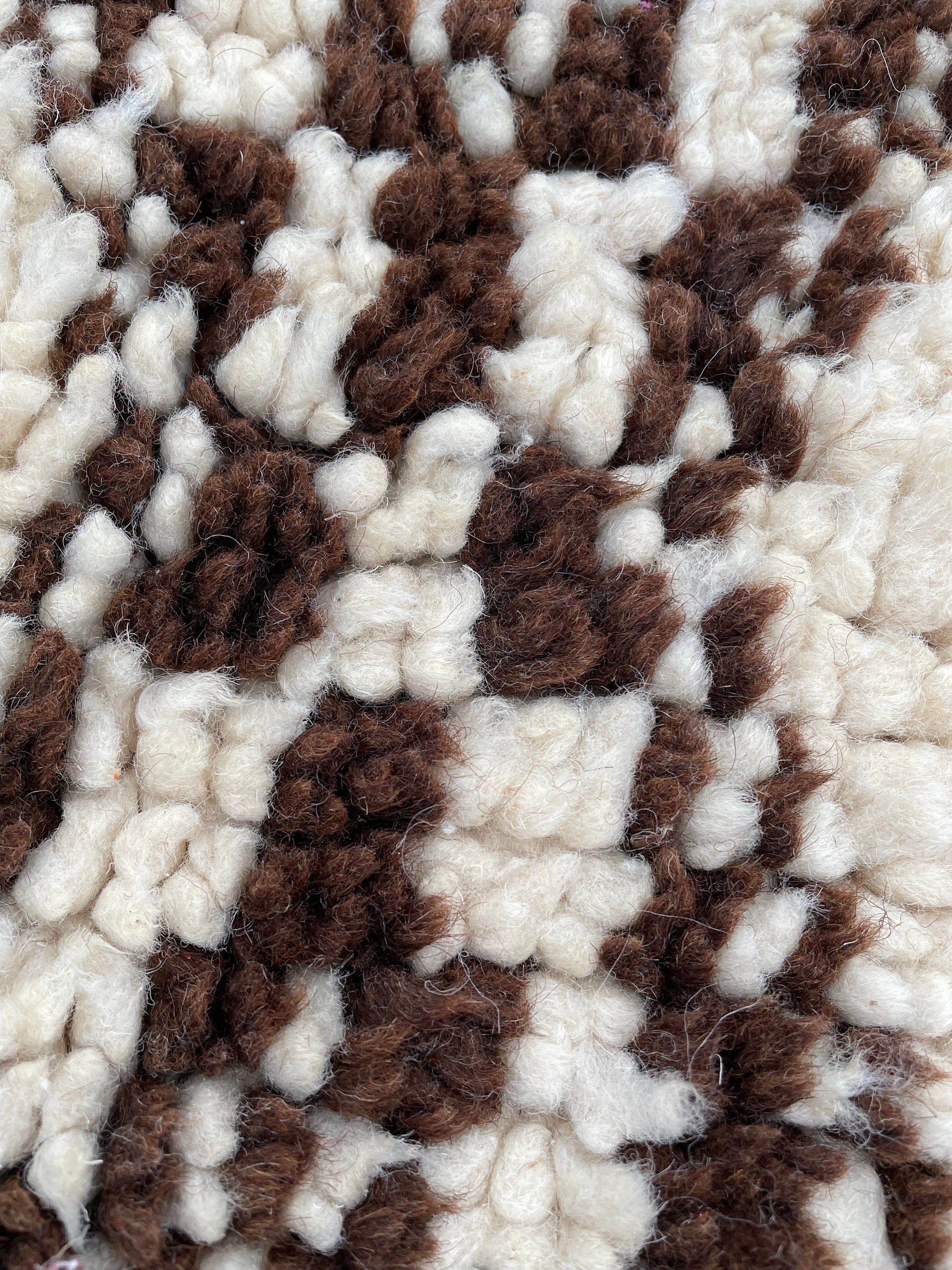 Vintage Modern Berber Wool Rug, Living Room Decor, 100x180 Cm, White ...