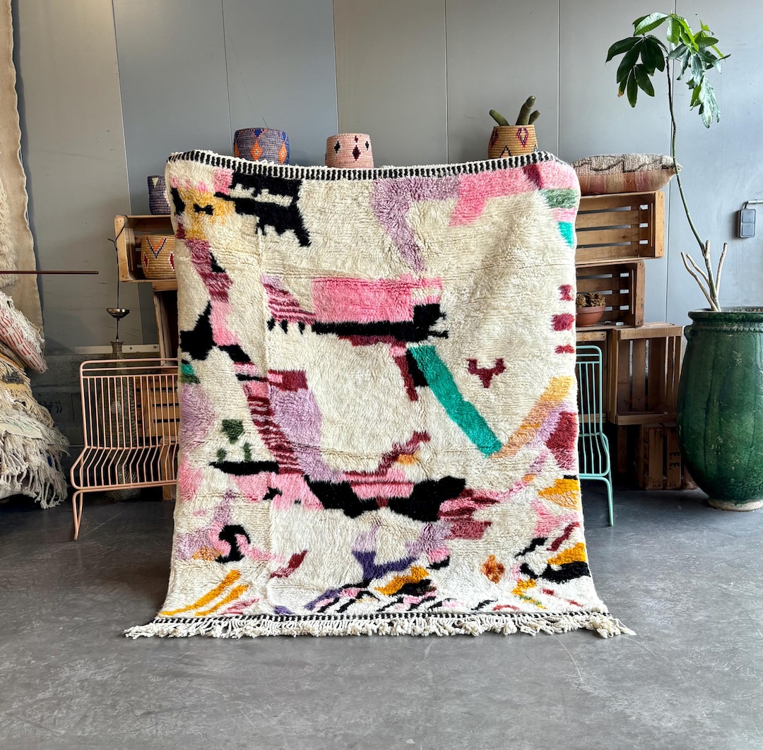 Custom Moroccan Mrirt Rug – Handmade Wool Berber Carpet – Coloeful ...