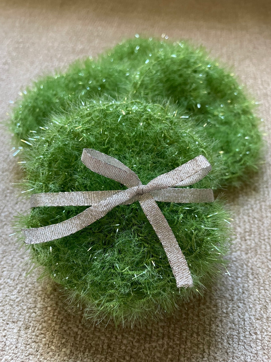 Handmade Dish Scrubbies Green 2-pack - Etsy