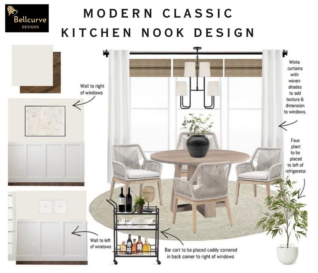 Kitchen Nook Design Custom E-designs Home Decor Moodboards Interior ...