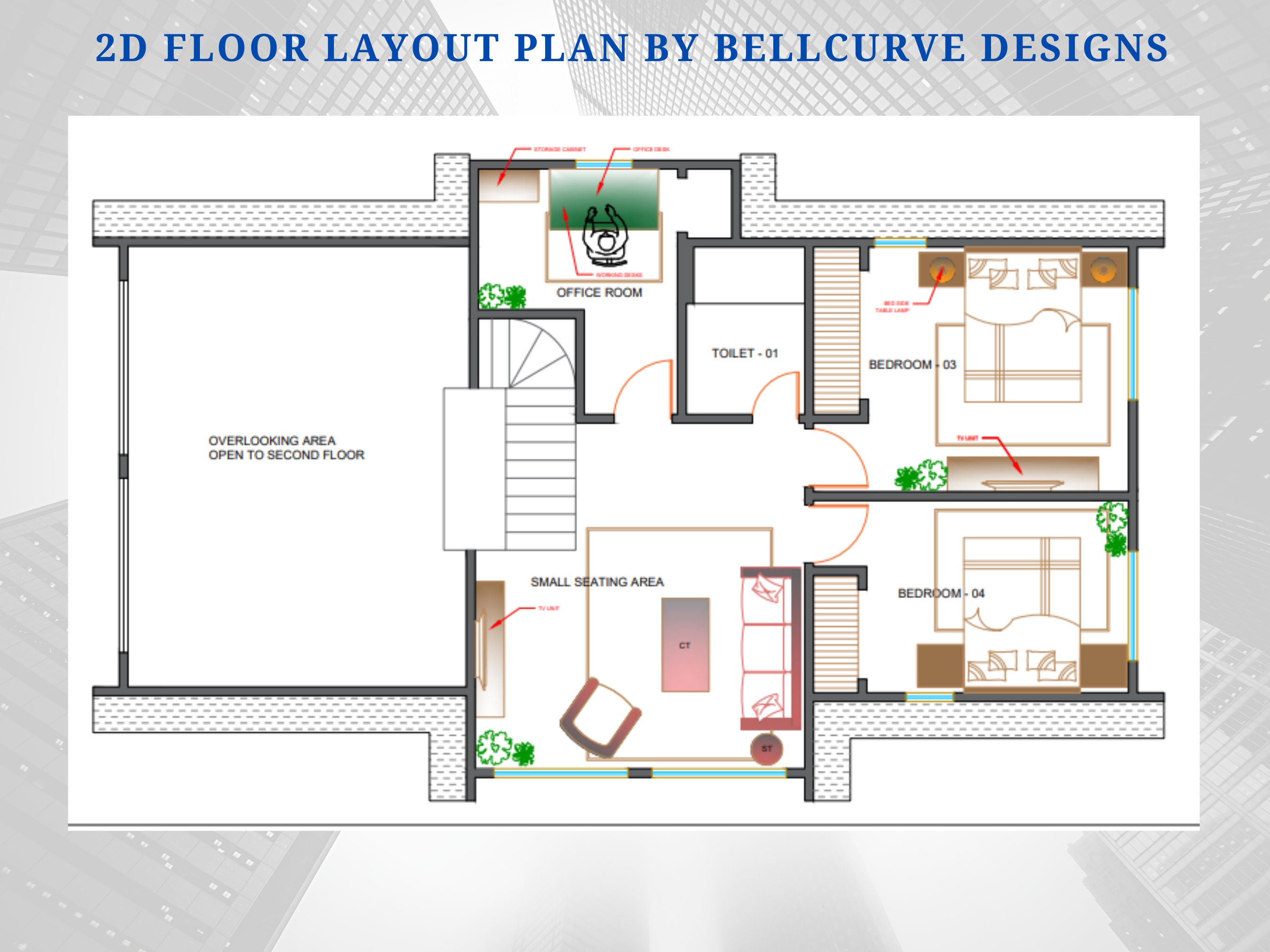 Custom Detailed 2D Floor Plan Online Interior Design Architectural ...