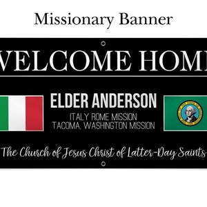 Welcome Home Missionary Banner Sign - 2 Different Mission Option - Etsy