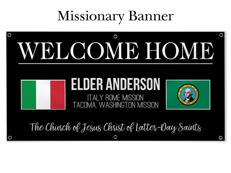 Welcome Home Missionary Banner Sign - 2 Different Mission Option - Etsy