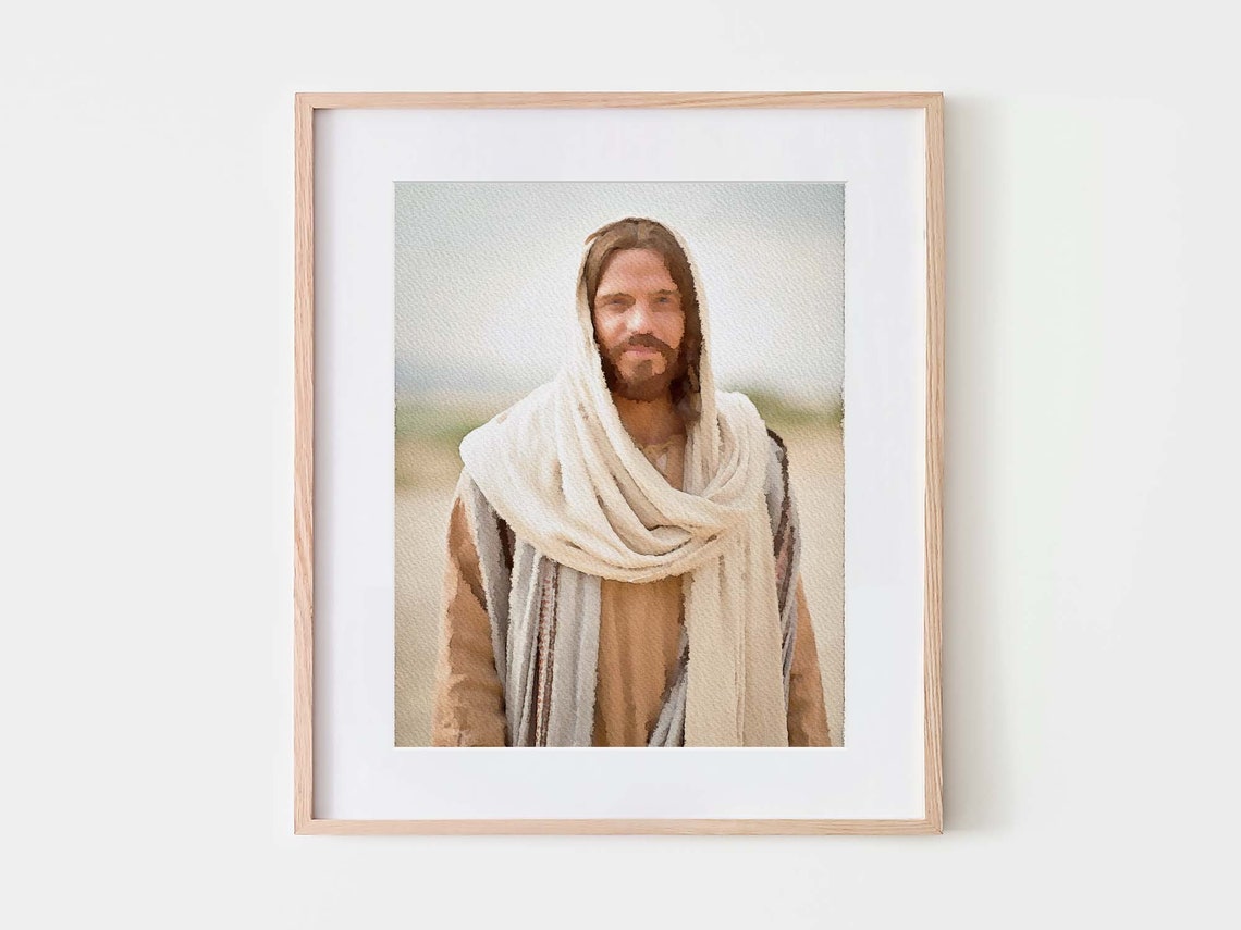 Watercolor Jesus the Christ Art Jesus Picture Digital - Etsy