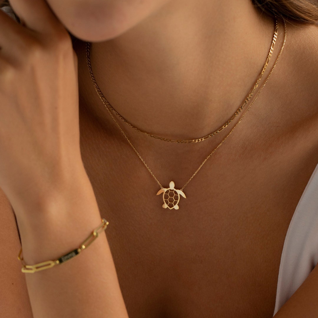 Dainty Turtle Necklace Sterling Silver Turtle Necklace Gold Turtle Charm Sea Turtle Necklace Turtle Gifts for Women Nature Necklace Etsy