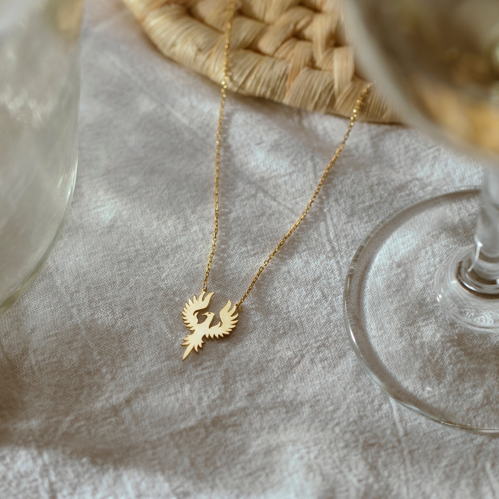 Gold Phoenix Necklace Phoenix Rising Necklace Phoenix - Etsy