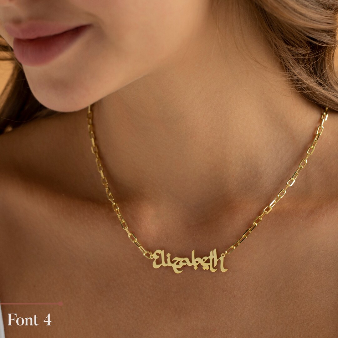 14K Gold Name Necklace, Arabic Name Necklace | Farsi Name Necklace ...