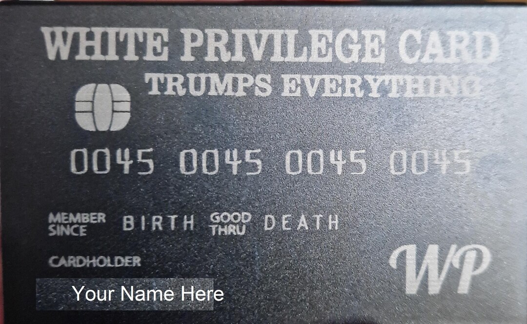 Novelty Card Holder White Privilege Card, RFID Blocking, Pop up Metal ...