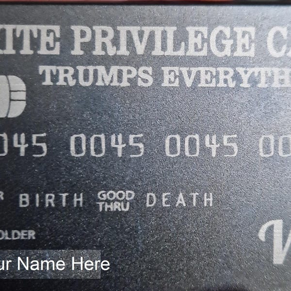 White Privilege Metal Card - Etsy