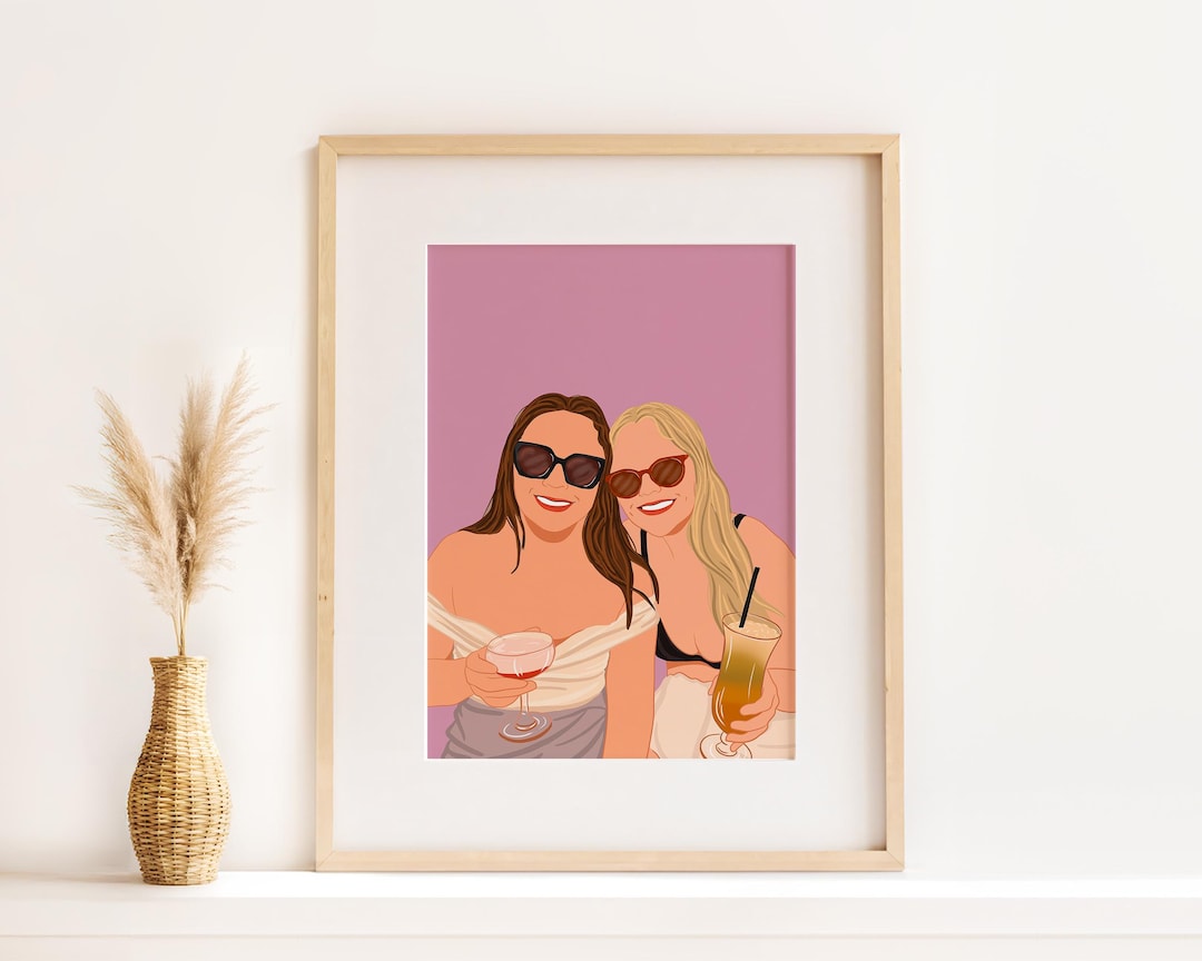 Custom Cartoon Illustration, Best Friend Gift, Birthday Gift for Her ...