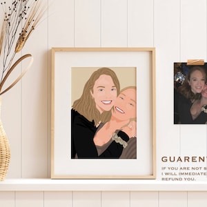 Best Friend Portrait, Faceless Portrait, Custom Illustration, Portrait ...