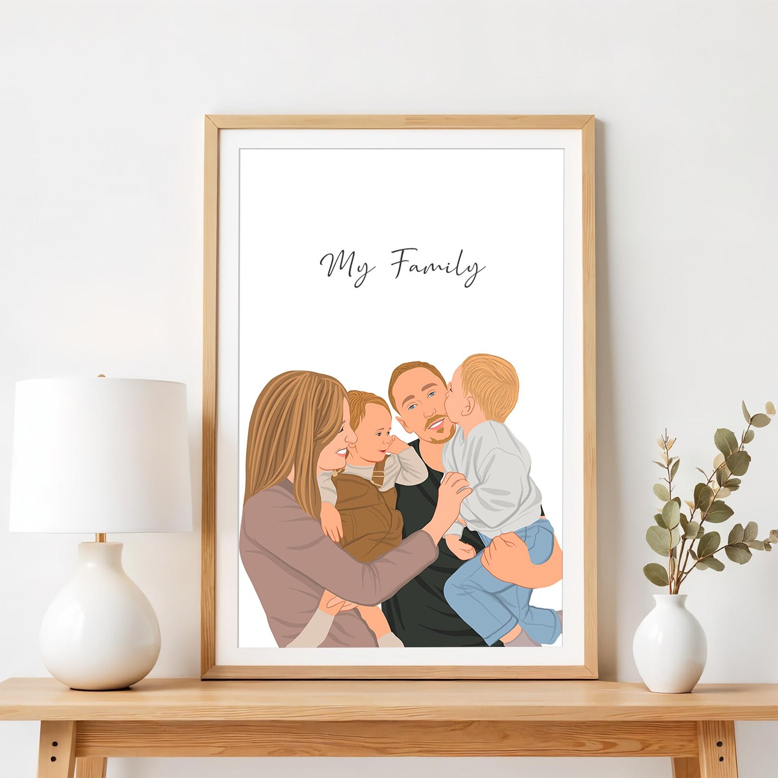 Custom Family Illustration, Faceless Portrait, Personalized Gift, Add ...