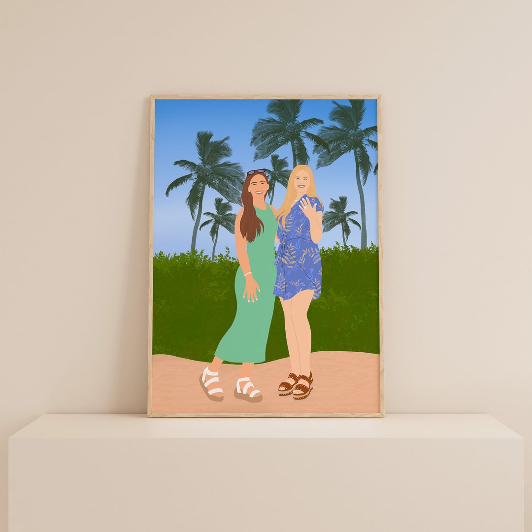 Best Friend Portrait, Faceless Portrait, Custom Illustration, Portrait ...