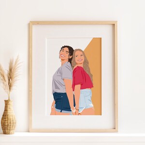 Best Friend Portrait, Faceless Portrait, Custom Illustration, Portrait ...