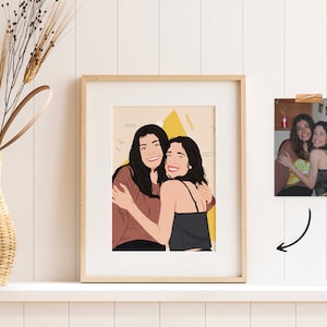 Best Friend Portrait, Faceless Portrait, Custom Illustration, Portrait ...