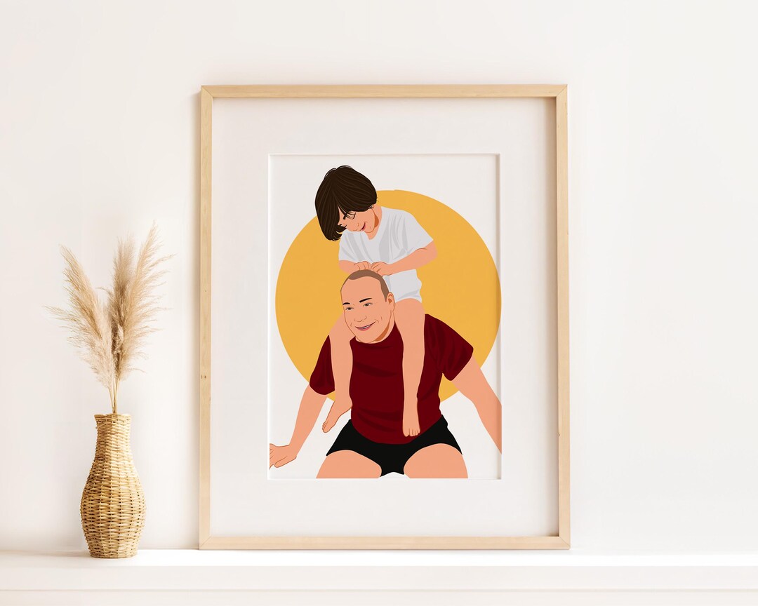 Custom Family Portrait, Drawing From Photo, Personalized Father’s Day ...