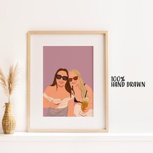 Best Friend Portrait, Faceless Portrait, Custom Illustration, Portrait ...