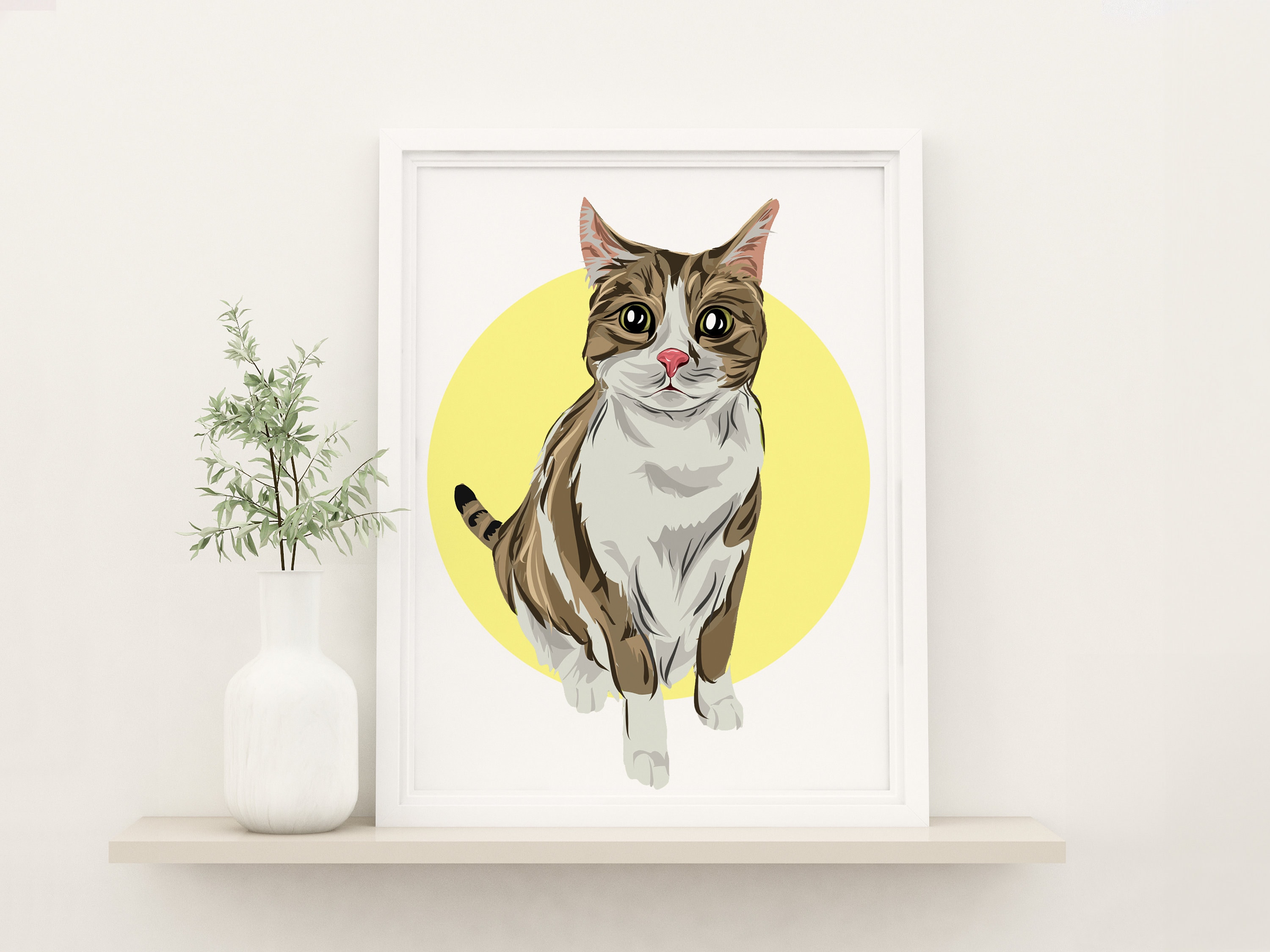 Personalized Pet Portrait, Custom Cat Lover Gift, Custom Illustration ...