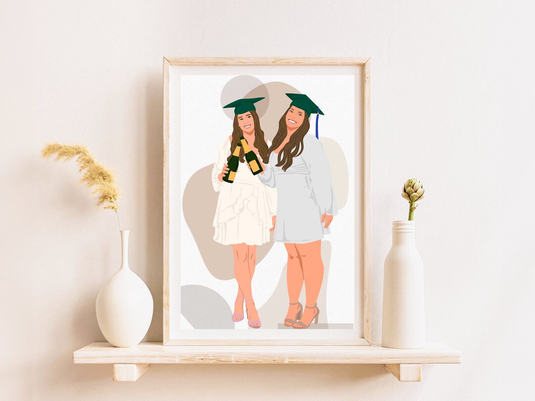 Faceless Graduation Portrait, Personalized Gift for Her, Graduation ...