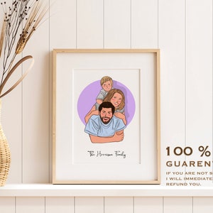 Custom Portrait, Mother's Day Gift, Cartoon Portrait,daughter to Mother ...