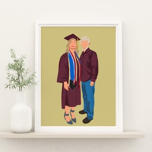 Custom Graduation Portrait, Cartoon Portrait From Photo, Personalized ...