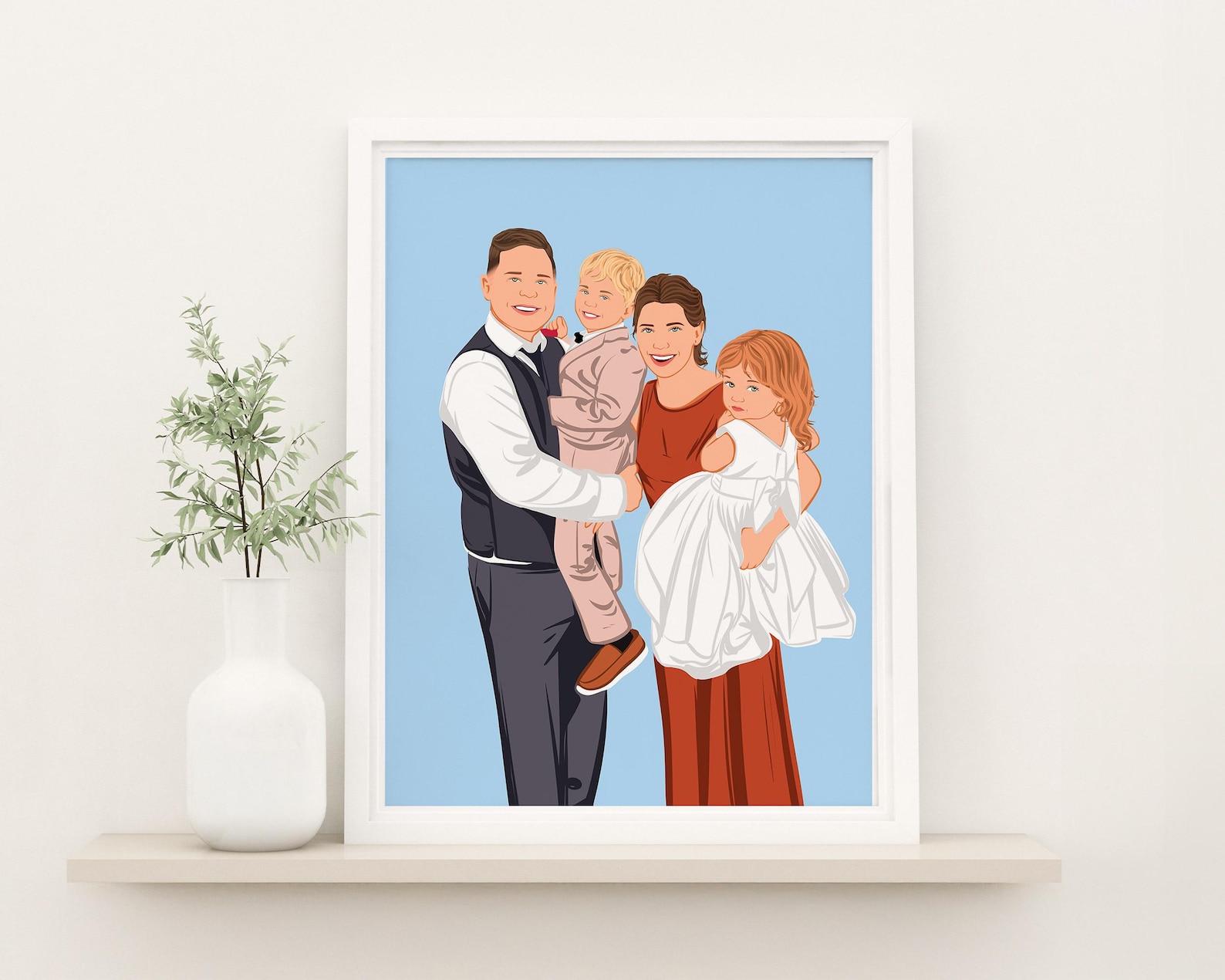 Custom Family Illustration, Faceless Portrait, Personalized Gift, Add ...