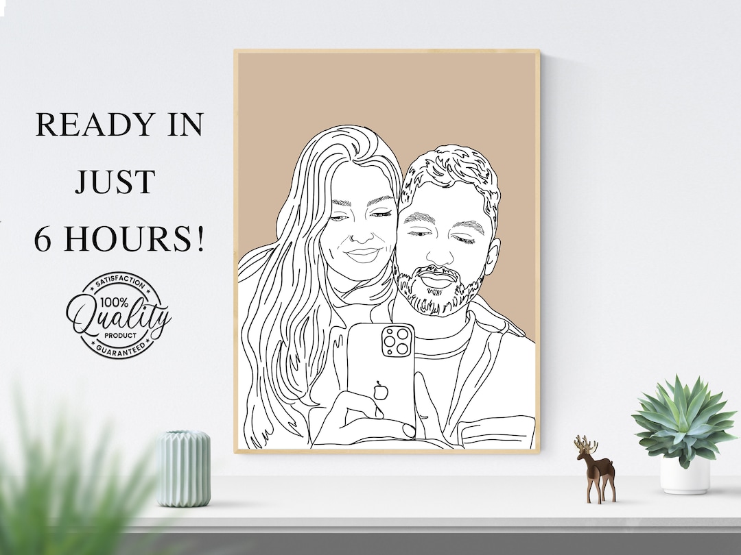Line Drawing From Photo, Custom Line Art Portrait, Family Portrait ...