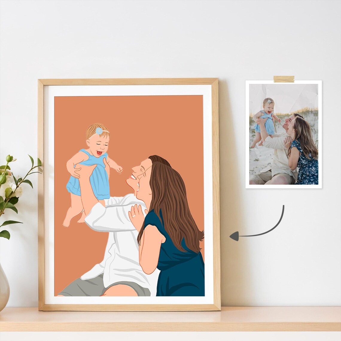 Custom Family Illustration, Faceless Portrait, Personalized Gift, Add ...