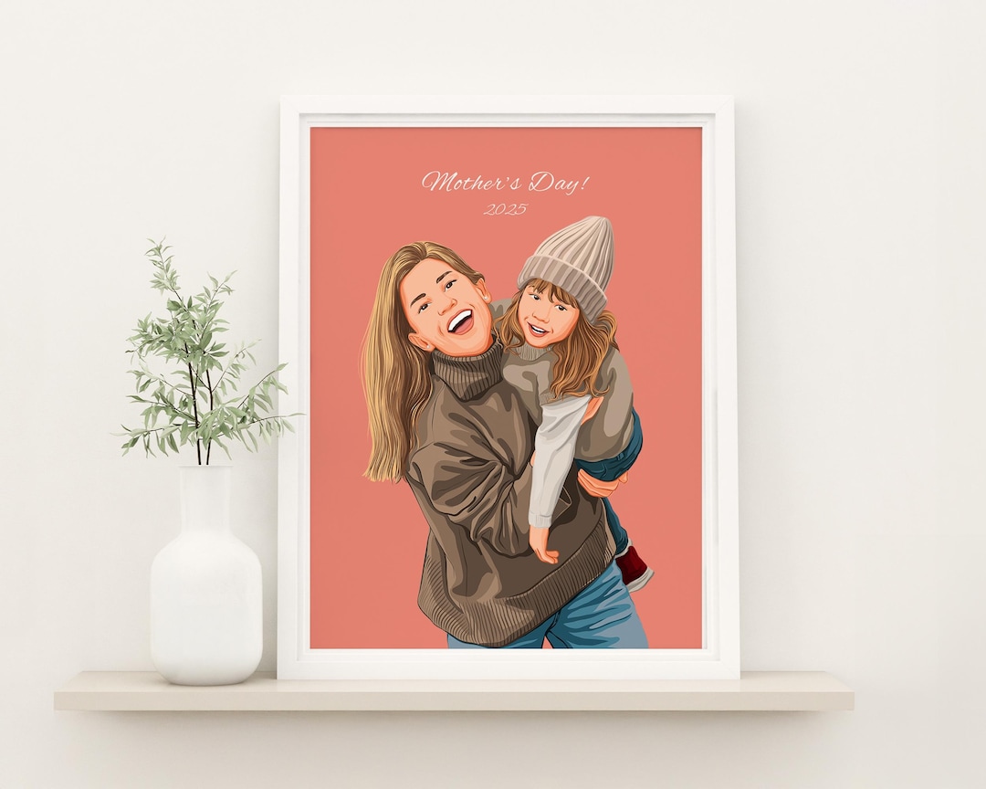 Custom Family Portrait, Drawing From Photo, Mother's Day Gift ...