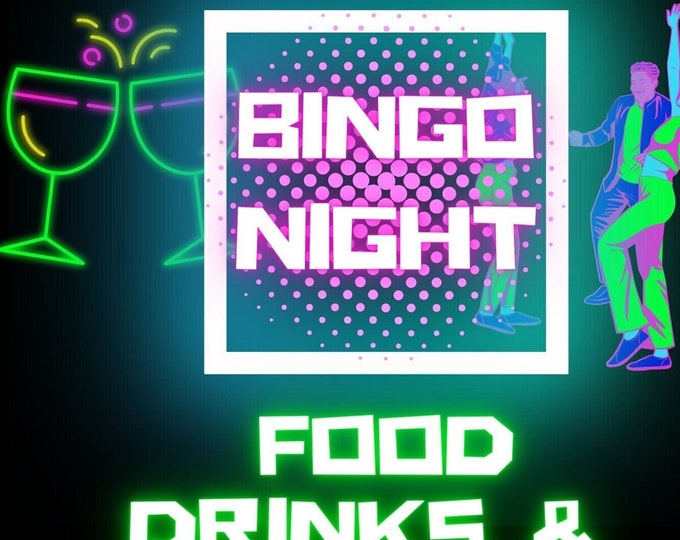 Editable Neon Bingo Night Flyer Template | Editable Bingo Night Flyer ...