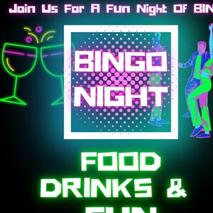 Editable Neon Bingo Night Flyer Template | Editable Bingo Night Flyer ...