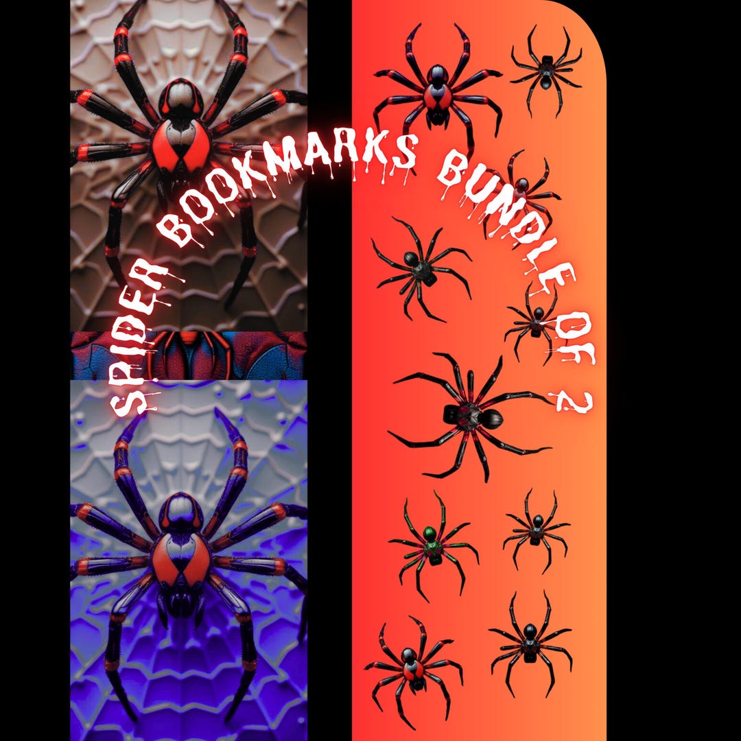 Halloween 3D Spider Bookmark PDF Instant Download Printable 2X6 Inches ...