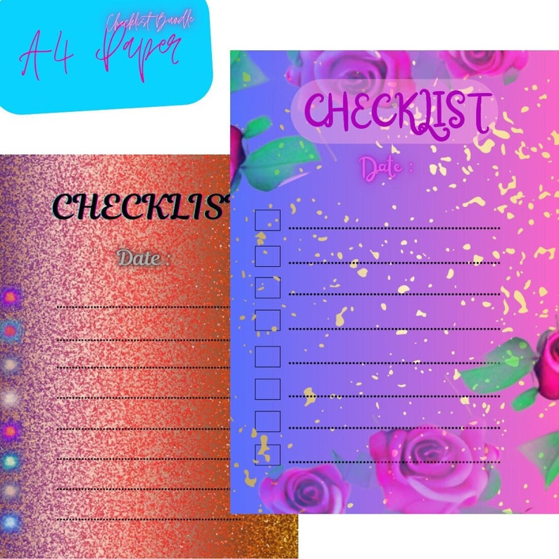 Printable Flower Roses Checklist Bundle | Roses Checklist Bundle ...