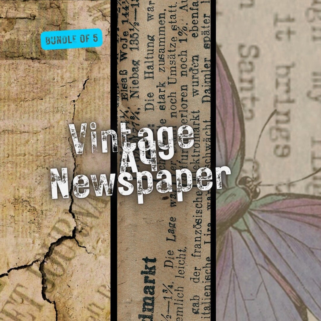 Printable Ripped Torn Stained Vintage Newspaper A4 Paper Bundles Ripped ...