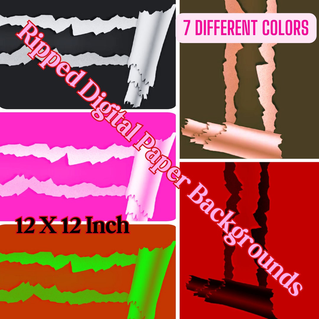 Ripped Torn Paper Digital Paper Bundle Ripped Digital Paper Torn ...