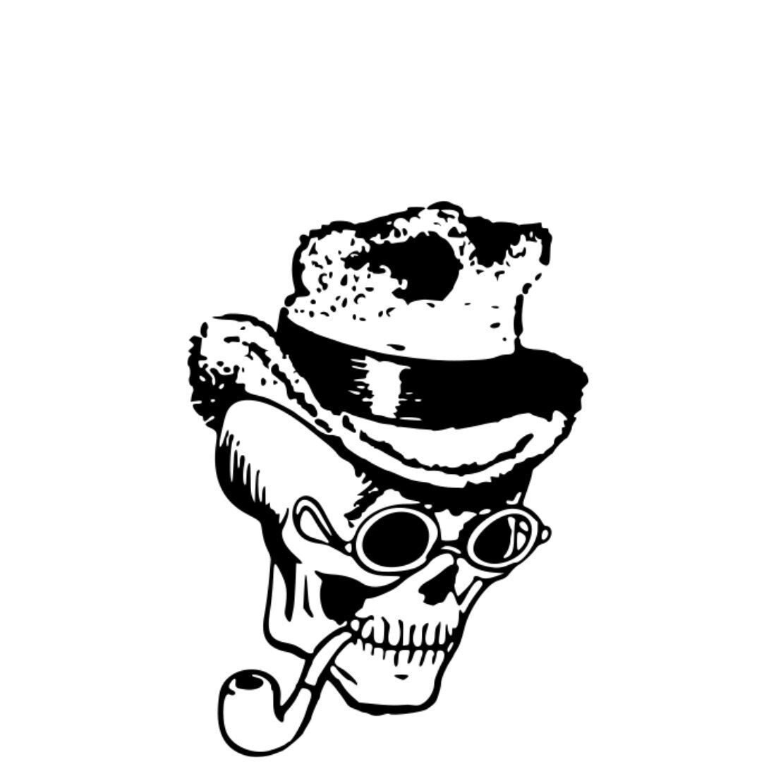 Skeleton Smoking Drawing