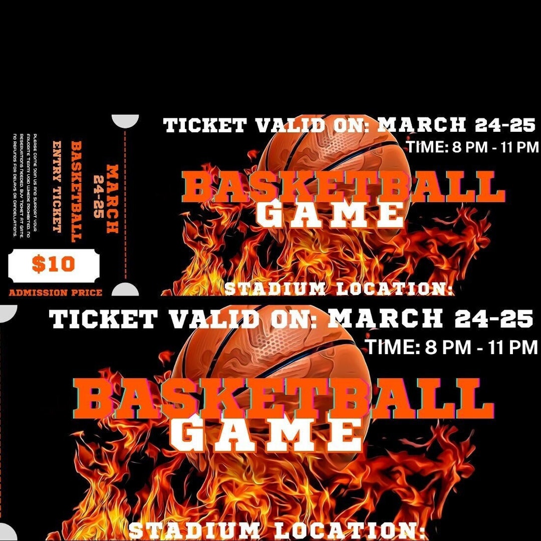 Editable Basketball Game Ticket | Basketball Game Ticket | Basketball ...