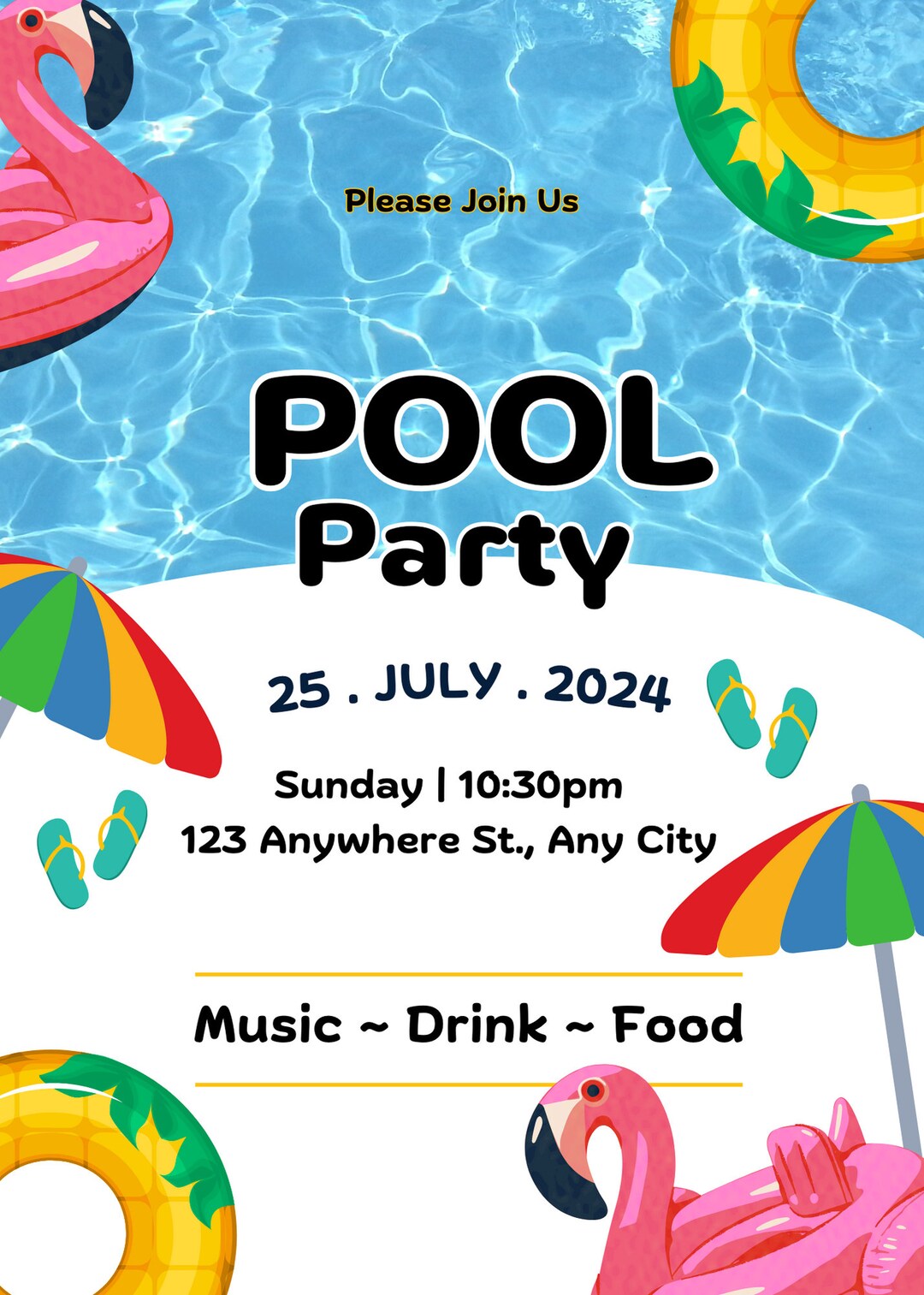 Pool Invitation - Etsy