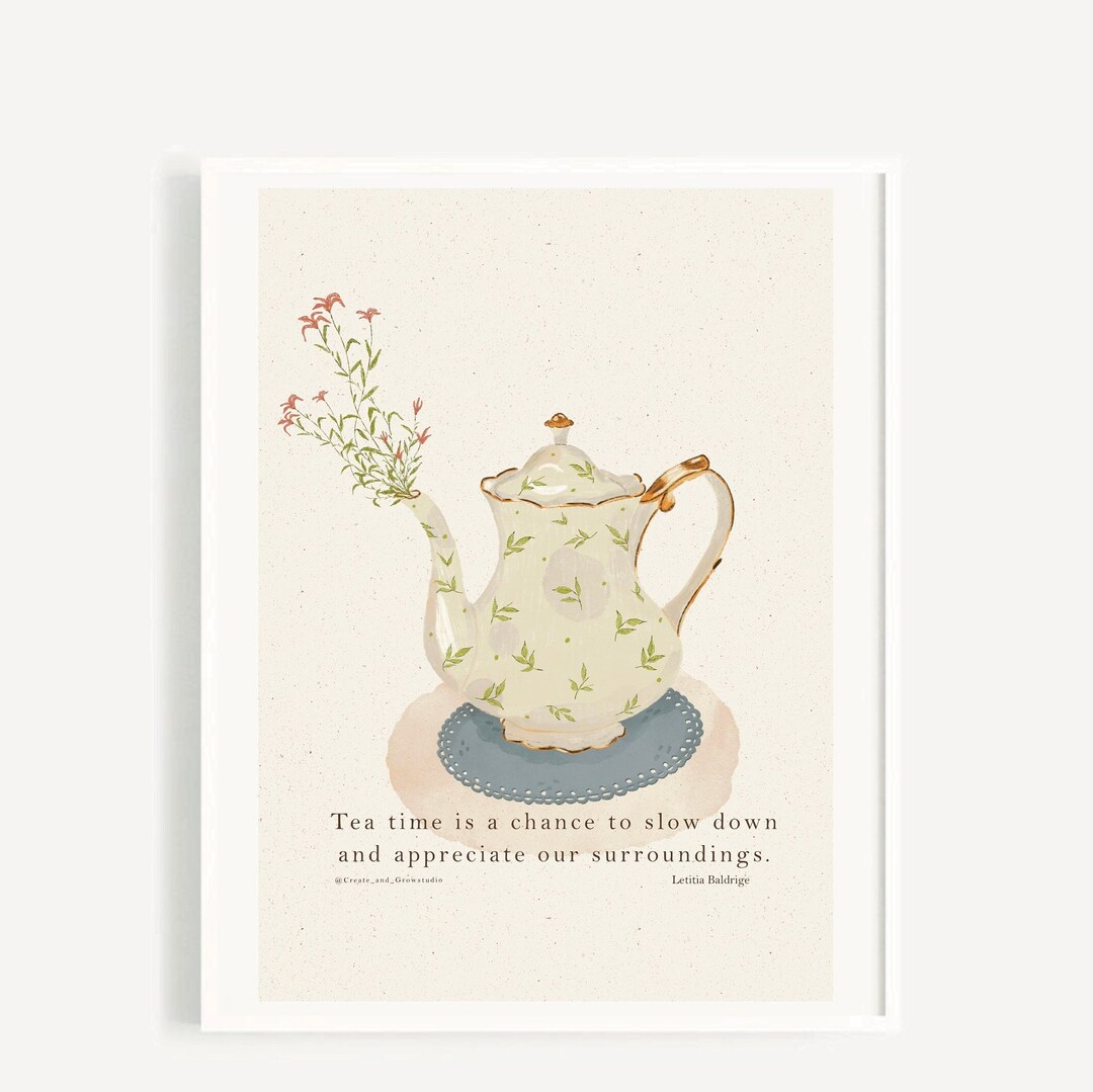 Tea Time Art Print Hygge Tea Print Tea Lover Art Print Tea Time ...