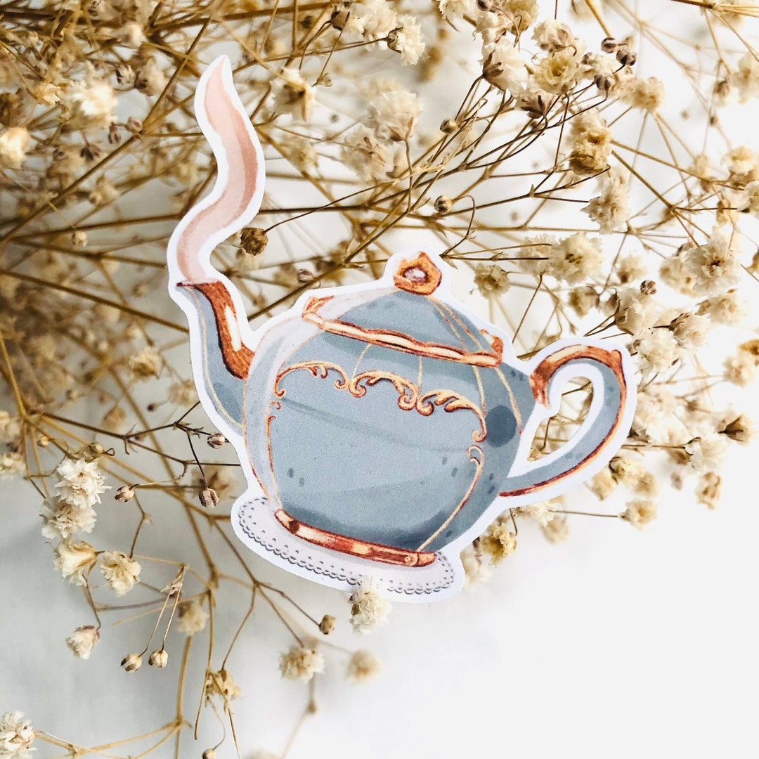 Vinyl Sticker, Tea Pot Sticker , Tea Lover Sticker, Cute Matte Sticker ...