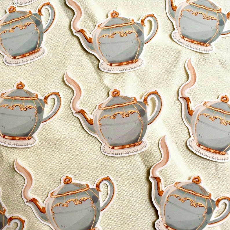 Vinyl Sticker Tea Pot Sticker Tea Lover Sticker Cute Matte - Etsy