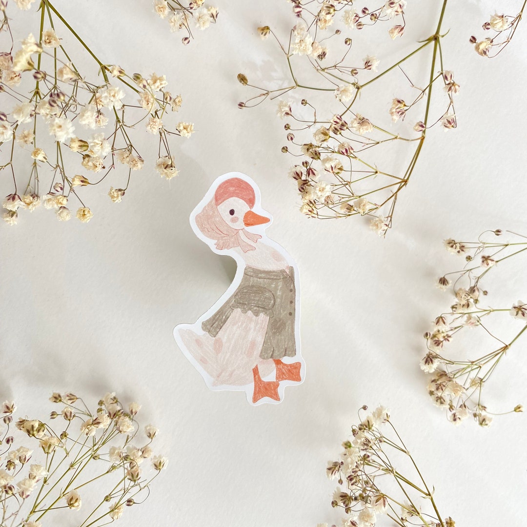 Cute Goose Die Cut Sticker, Goose in a Dress, Vinyl Sticker, Laptop ...
