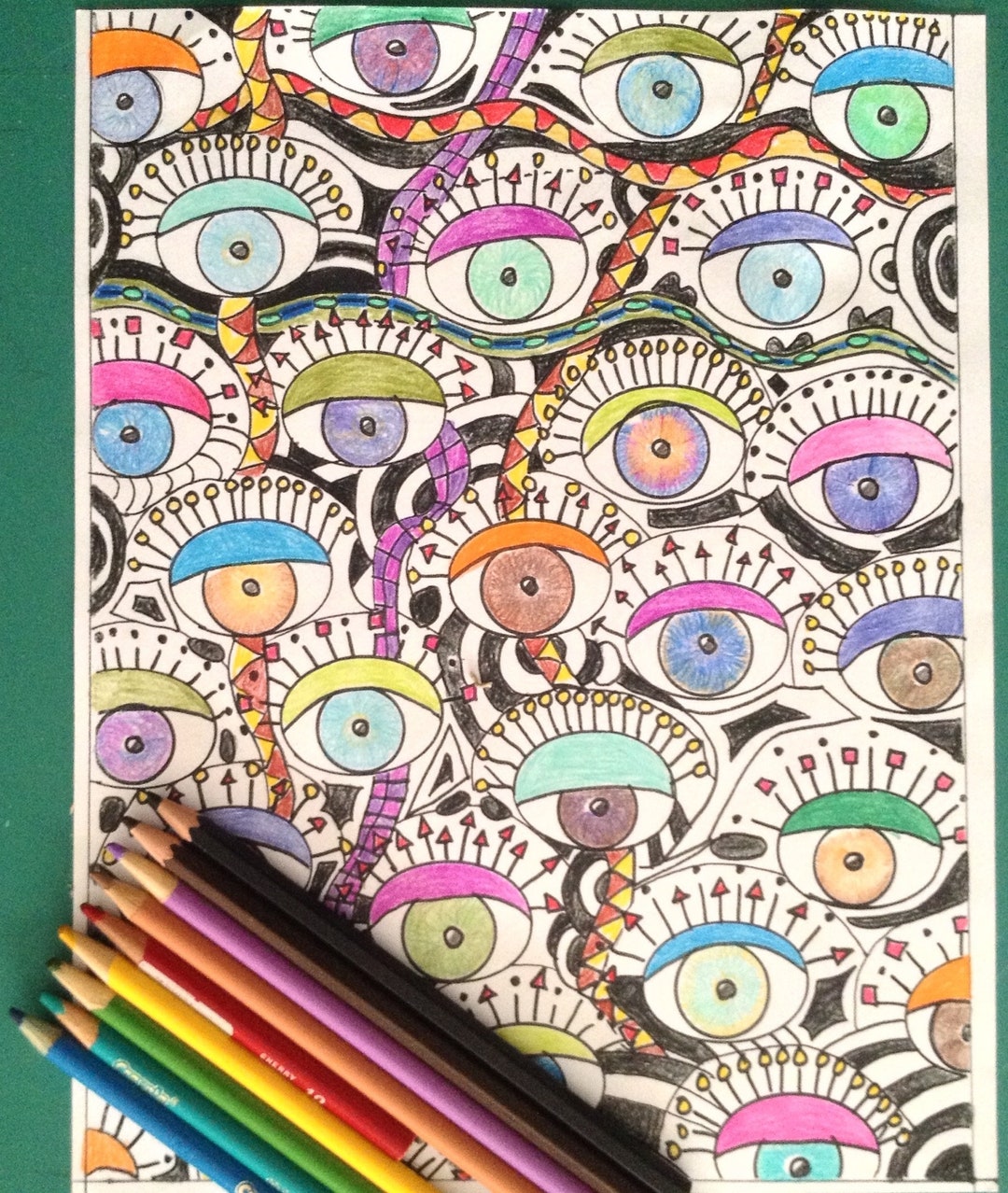 Eyes Retro-futuristic Colouring Sheets Colouring Designs Coloring Pages ...