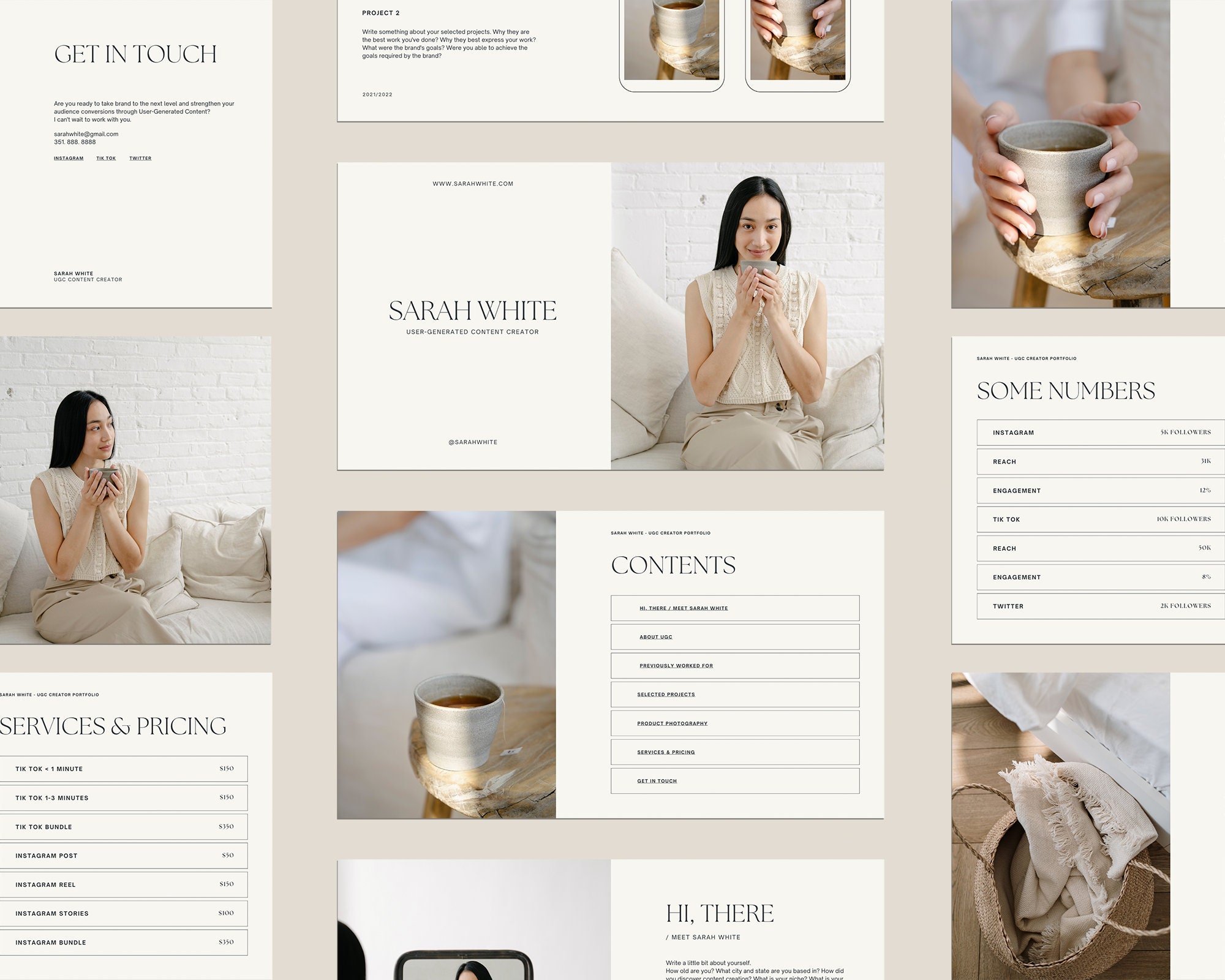 UGC Portfolio, UGC Portfolio Template, UGC Canva Template, Ugc Canva ...