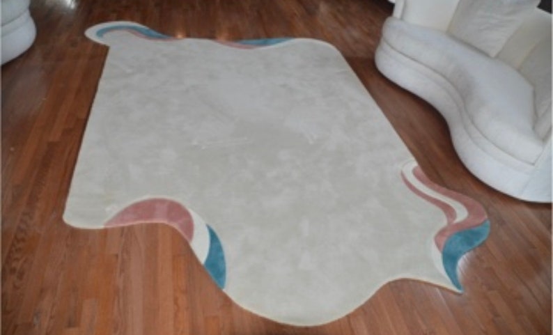 Custom Vintage 1980s Postmodern Rug Area Rug Blue and Pink - Etsy