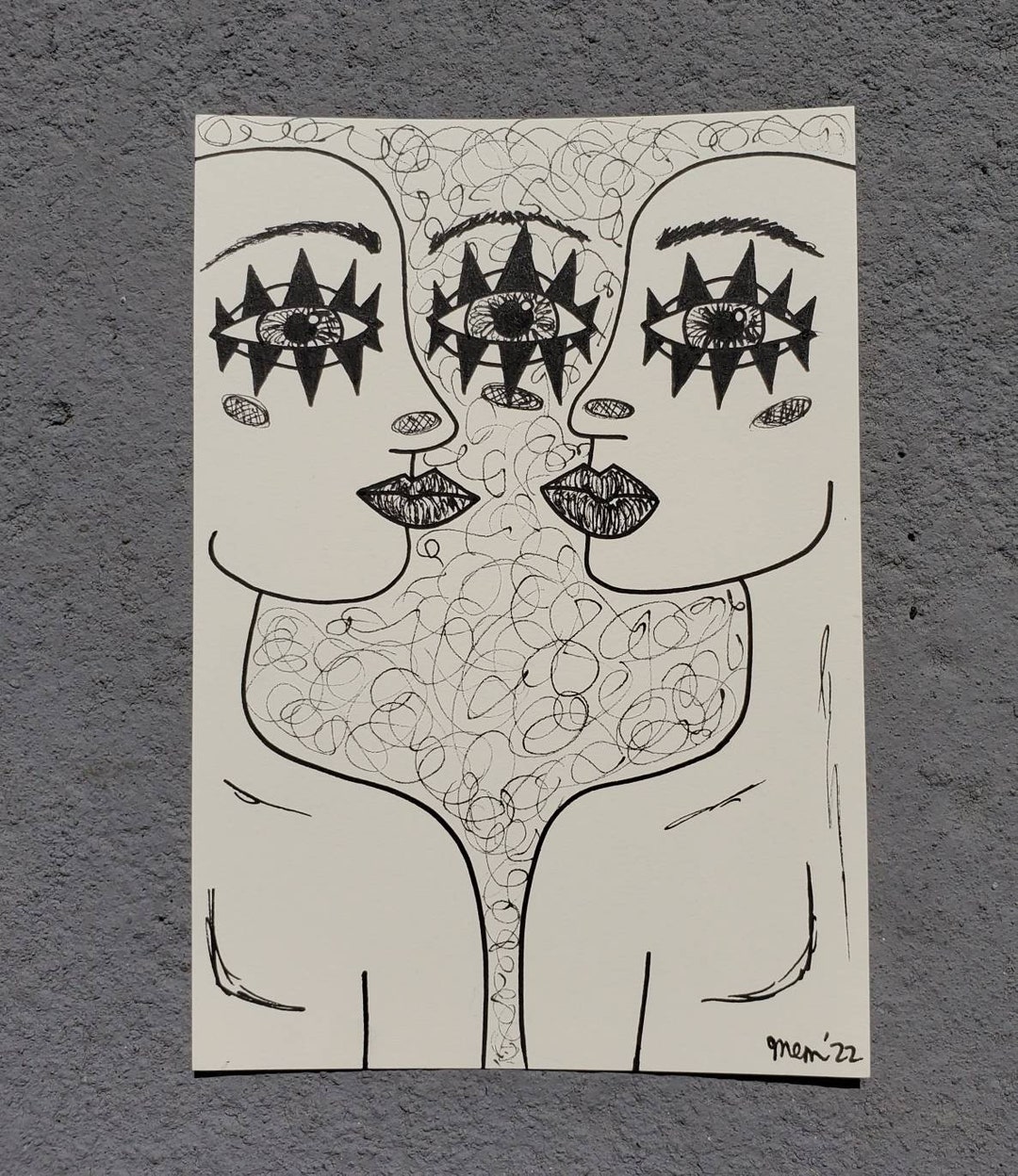 Person Sketch Ink Drawing - Etsy