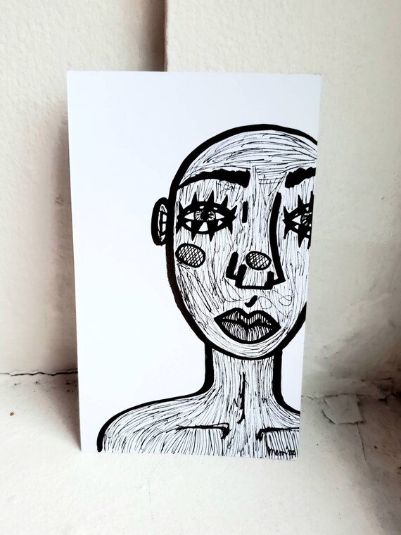 Person Sketch Ink Drawing - Etsy