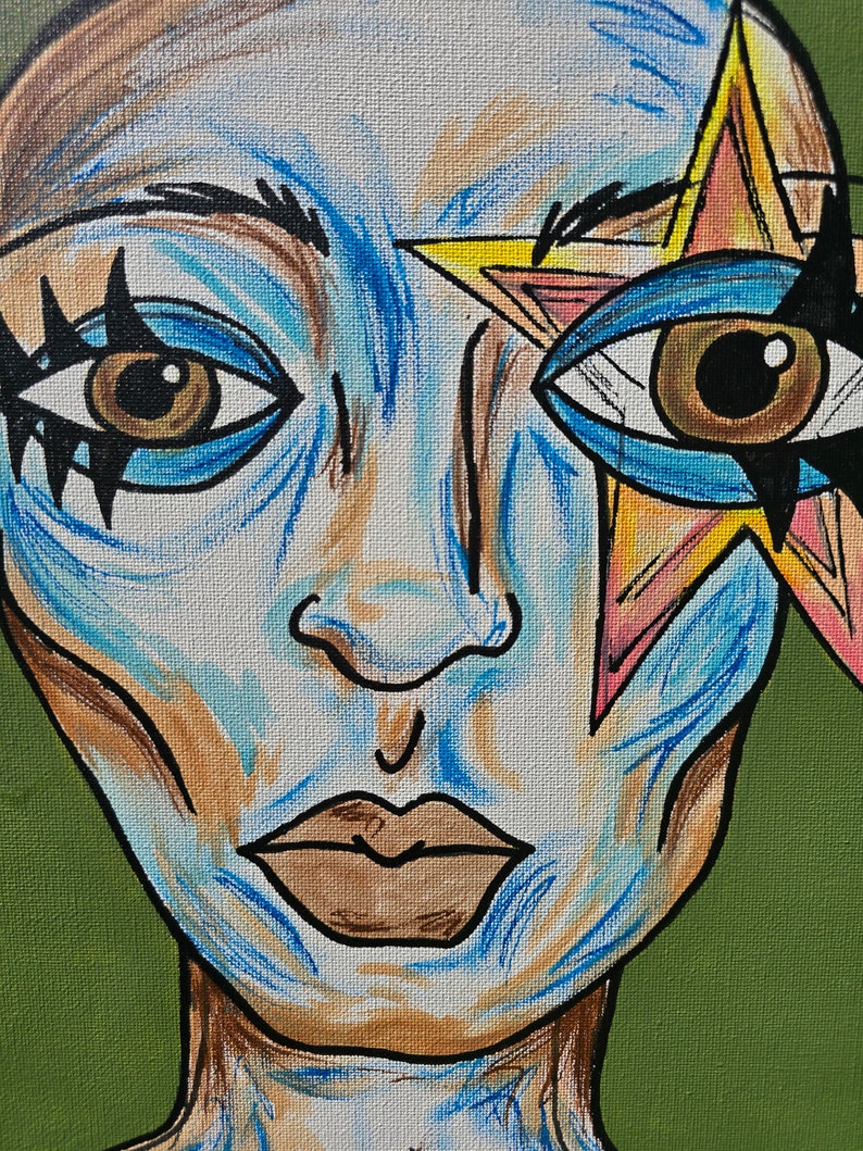 STARRY EYED Original Portrait Painting - Etsy